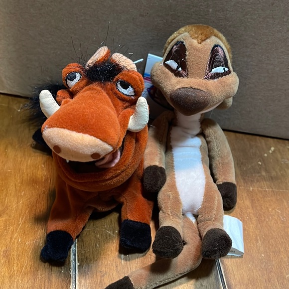 Toys | Copy Timon And Pumbaa Mini Bean Bag Plush Disney The Lion King ...